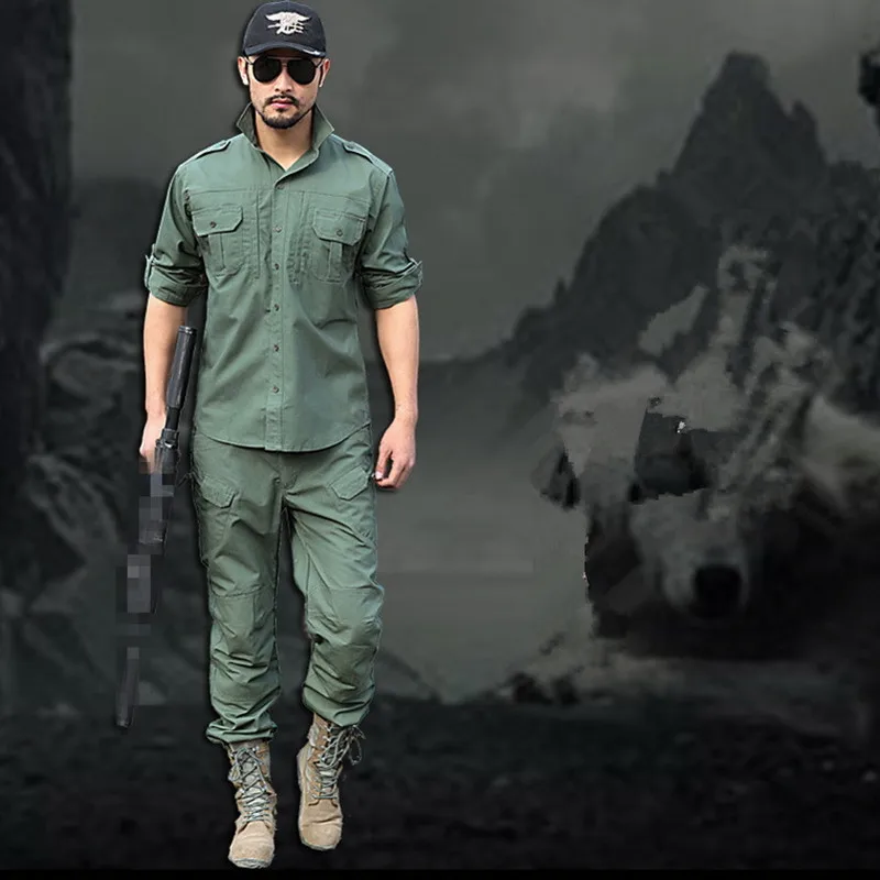Men Tactical Training Long Trousers Army Wear resistant Clothes Outdoor ...