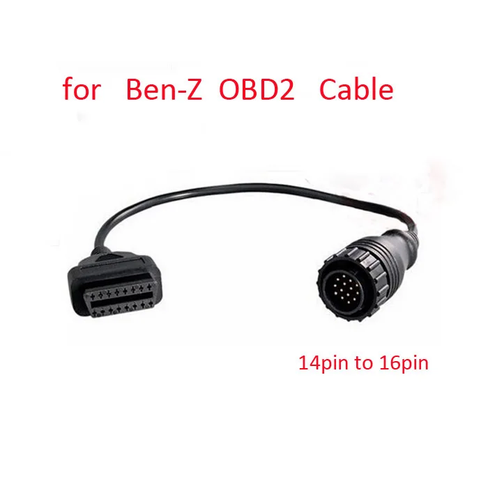 For Mercedes Benz MB OBD Connect 14 Pin Male to OBD2 OBDII DLC 16 Pin ...