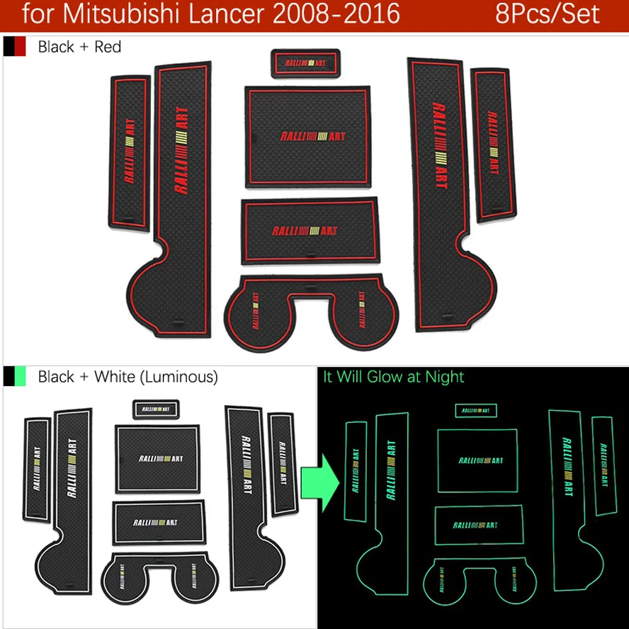 Door Groove Mat For Mitsubishi Lancer 2008 - 2016 Ralliart EVO X Galant ...