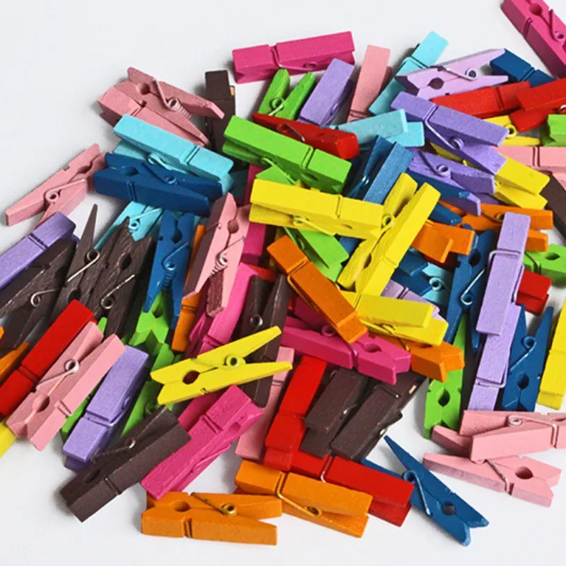 Mini Natural Wooden Clips For Photo Clips Clothespin Craft Decoration ...