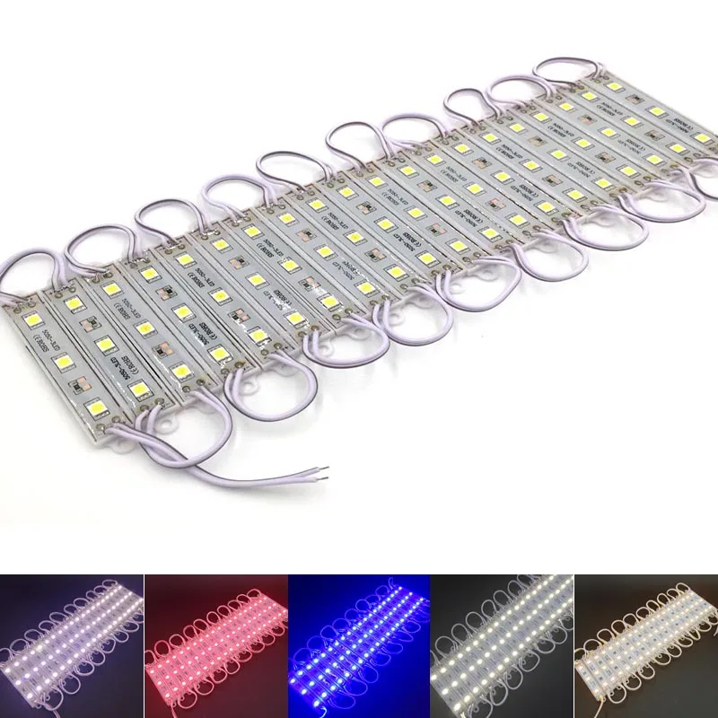 100pcs DC 12V SMD5050 3 LED 모듈 방수 IP65 LED 기호 백라이트 모듈 광고 라이트 박스 모듈|3 ...