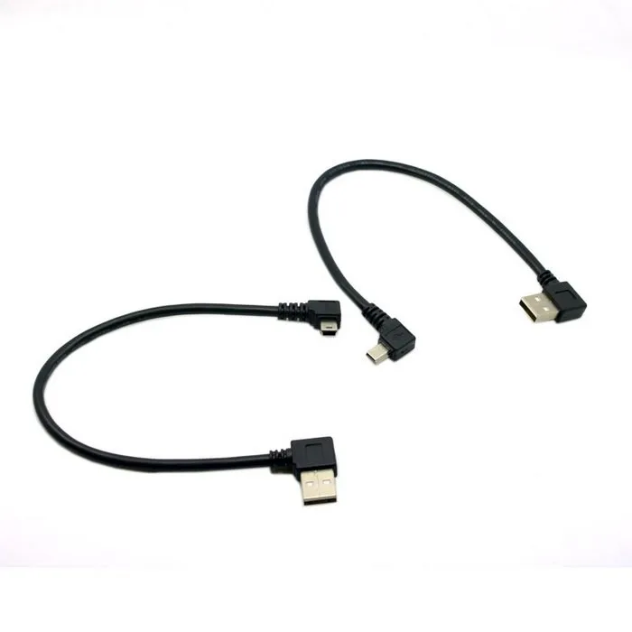 USB To Mini USB Data Charger Cable 90 Degree Left & Right 90 Angled ...