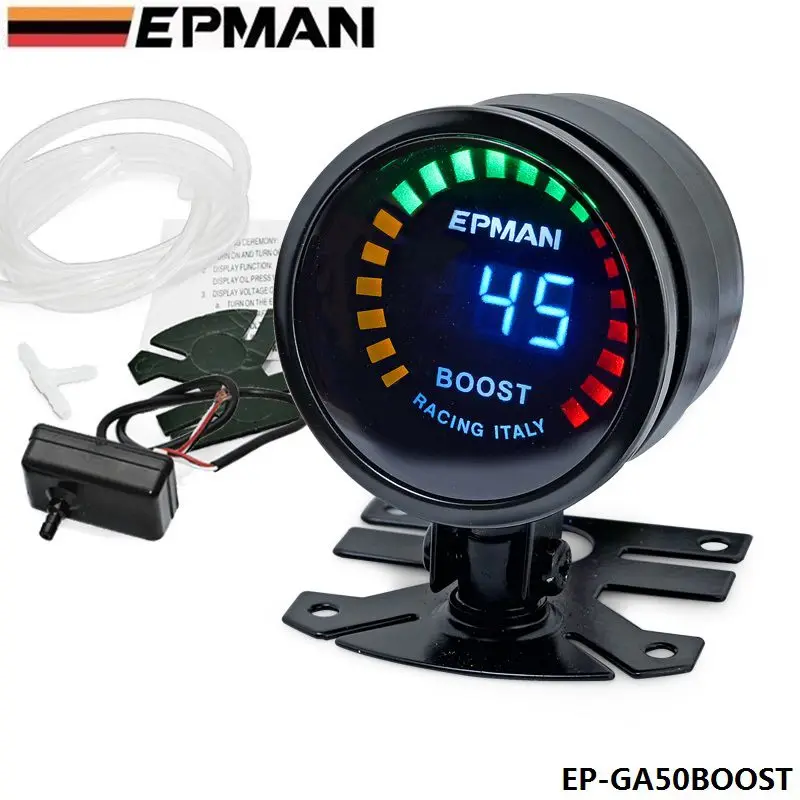 EPMAN NEW Racing 2" 52mm Digital Color Analog LED PSI/BAR Turbo Boost ...