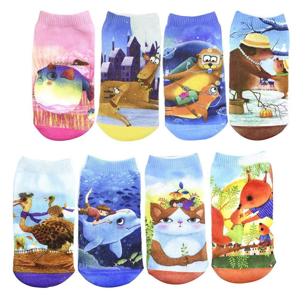 12 Pair/lot Summer Breathable Cool Children's Kids Socks 3D Printing ...