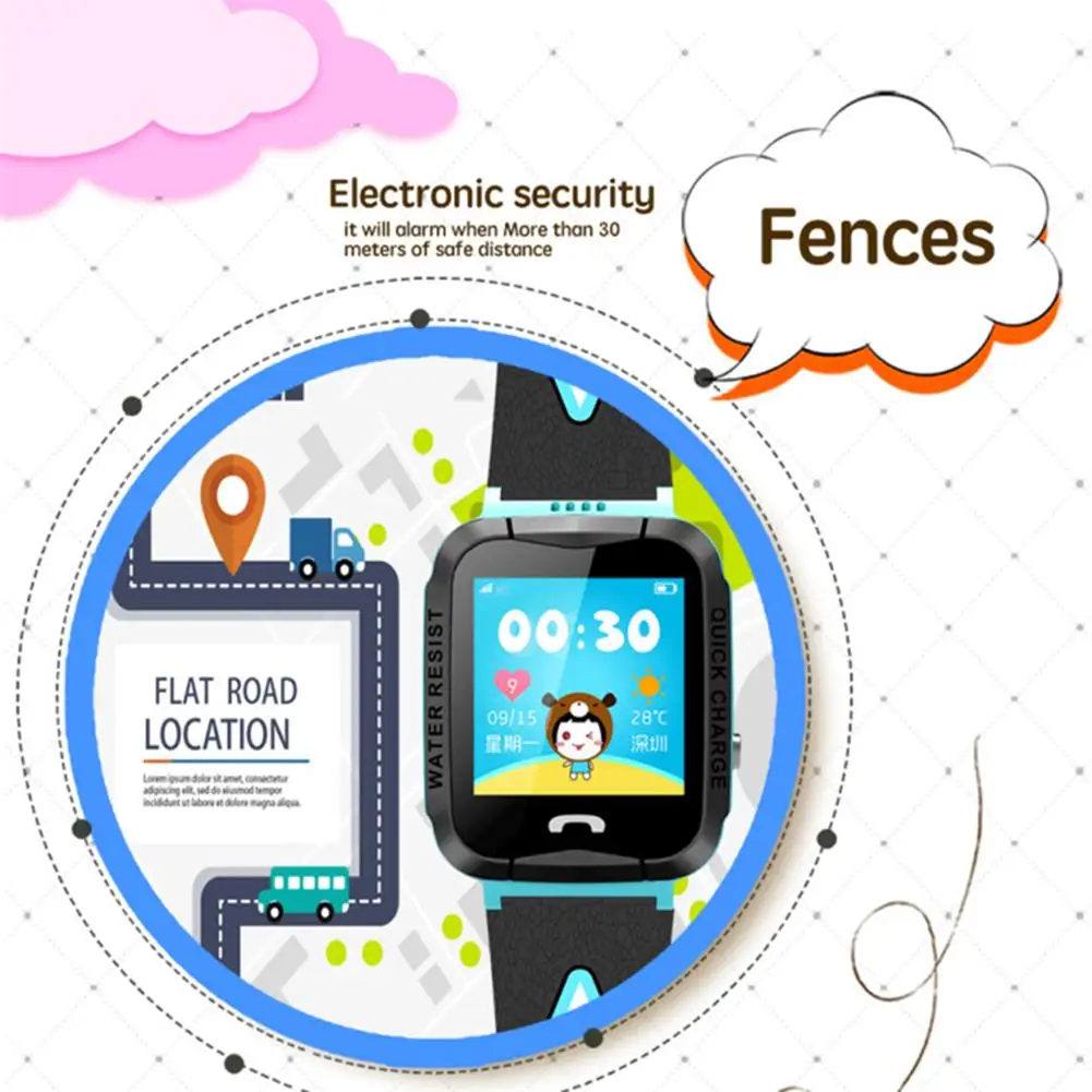 V6 Смарт-часы Детские с умными часами gps трекер Bluetooth Анти Потеря монитор SOS IP67 телефон ...