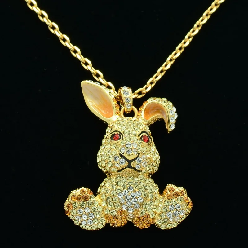 Real Austrian Rhinestone Crystals Bunny Rabbit Chains Necklaces ...