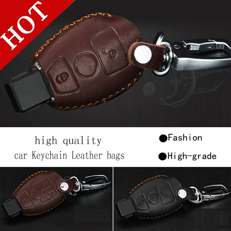 Genuine-Leather-Car-intelligent-folding-Key-Case-Fob-Cover-for-GLK300 ...