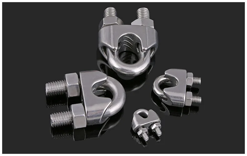 DIN741-304-stainless-steel-clip-type-U-wire-rope-rolling-head-buckle-M2 ...