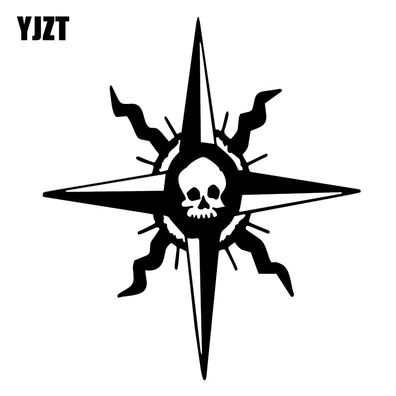 YJZT 13.2CM*15CM COMPASS Skull Personality Car Sticker Vinyl Decal ...