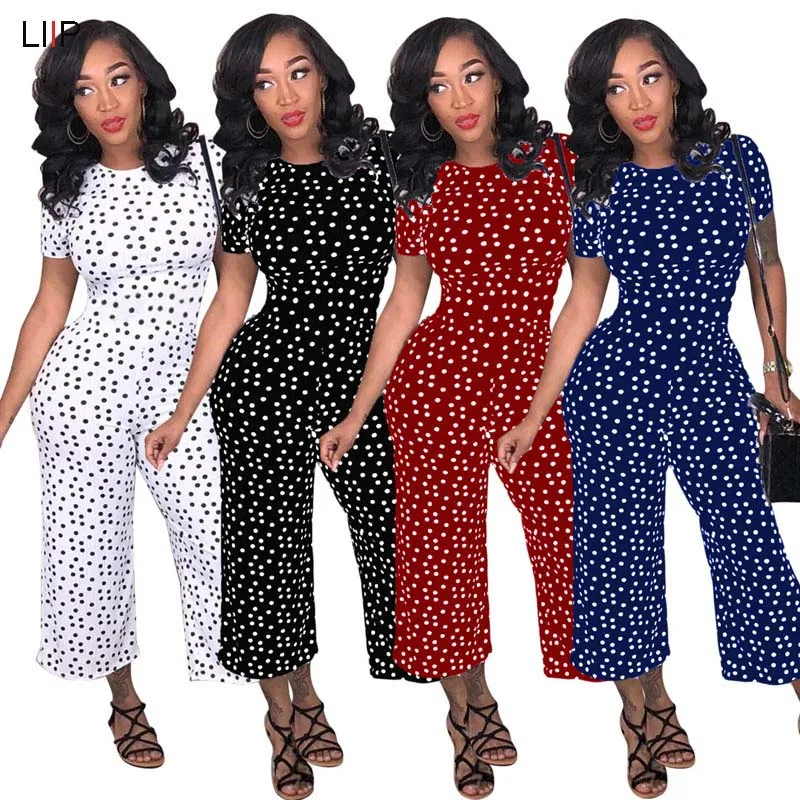 Verano 2019 talla grande sexy dot bodycon mono bodycon mujer mono ...