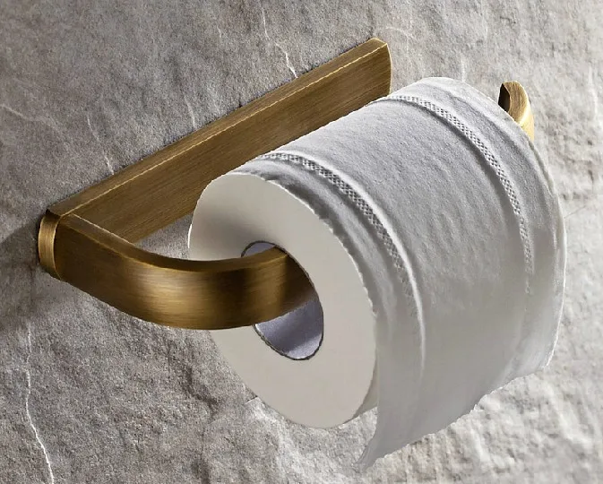Soporte de rollo de papel higiénico para baño, accesorio cuadrado de latón antiguo Retro Vintage ...