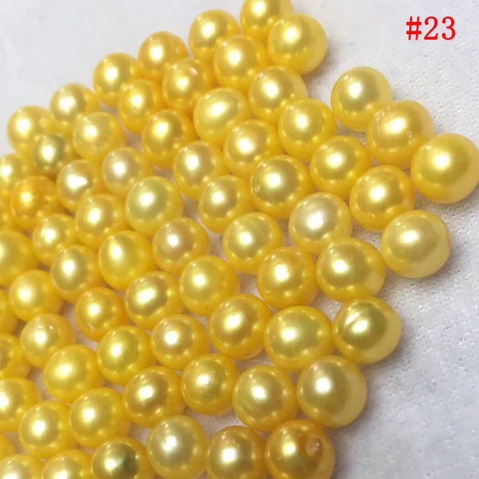 20 Pcs 7-8mm Yellow Natural Love Wish Pearl Party Gift Oyster Round ...