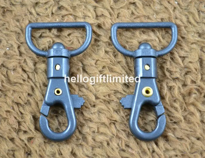 100pcs 20mm 3/4" Plastic Rotating Swivel Snap Hook Black For Weave ...