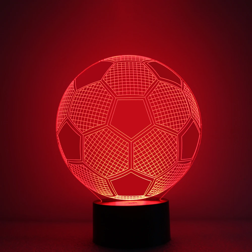 3d Football Shaped Led Lamp Touch Sensor Table Night Light For Soccer ...