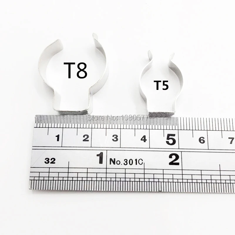 100pcs T5 T8 Tube Holder Metal U Clip Wedge Bracket For LED Fluorescent ...