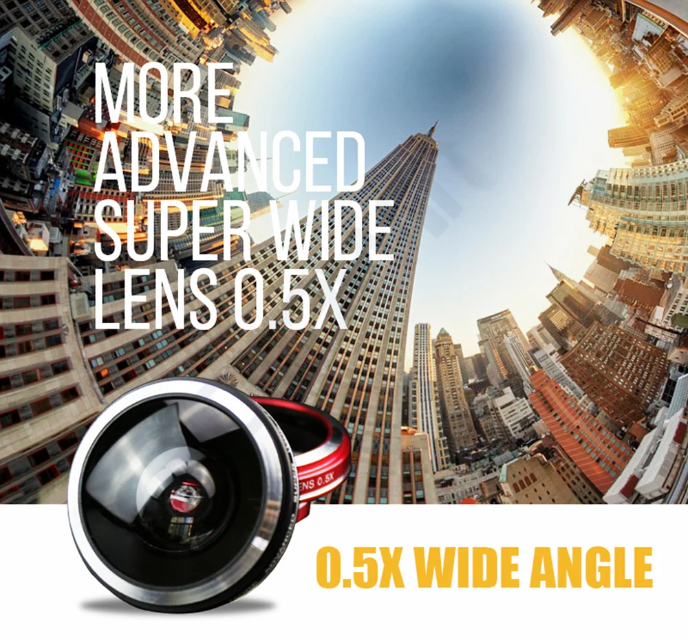 0.5X Super Wide Angle Lens Super Phone Lens Metal For iPhone 8 7 6S ...