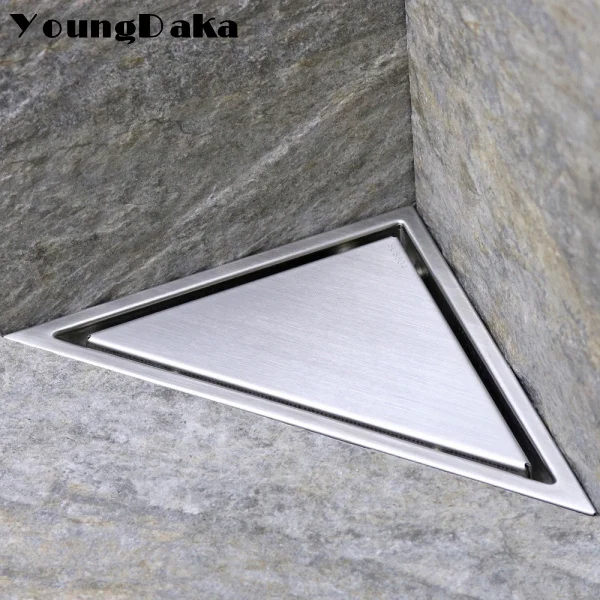 SUS 304 Stainless Steel Hidden Type Triangle Floor Drain Bathroom Tile ...