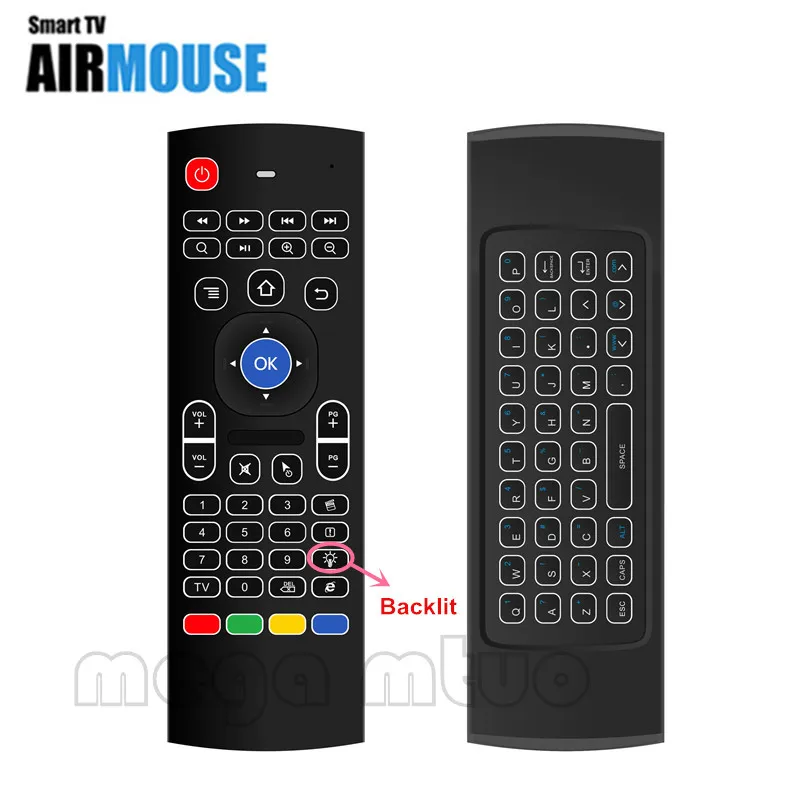 MX3 L backlight Air Fly Mouse Control remoto 2,4G teclado inalámbrico ...