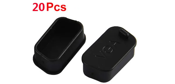 Household Laptop Rubber Anti Dust VGA Port Cover Protector Black 20pcs ...