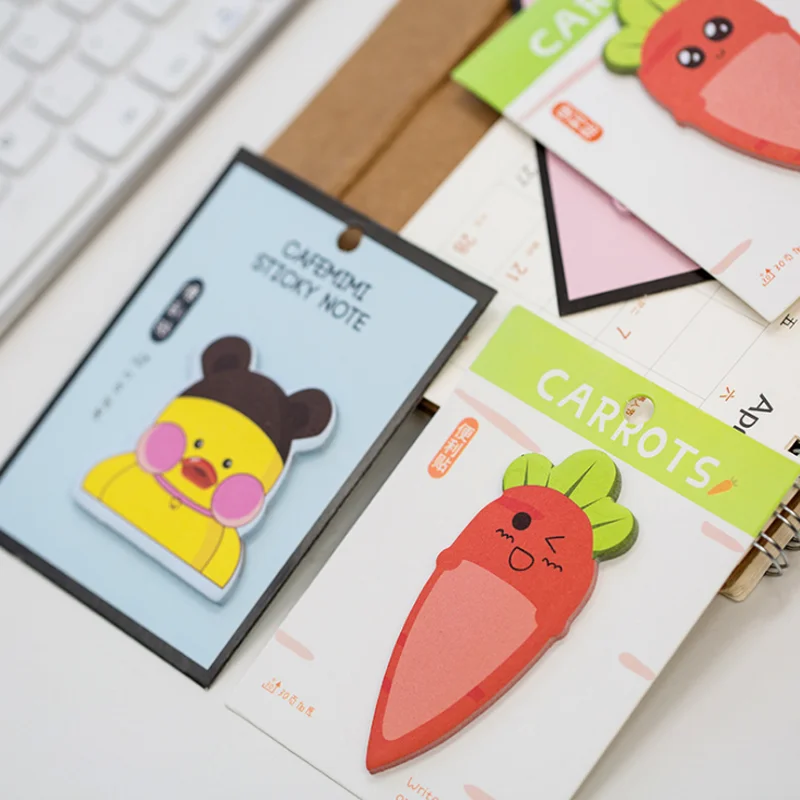 4 Pcs/set Cartoon Vegetable Carrot Modeling Memo Pads Sticky Notes ...