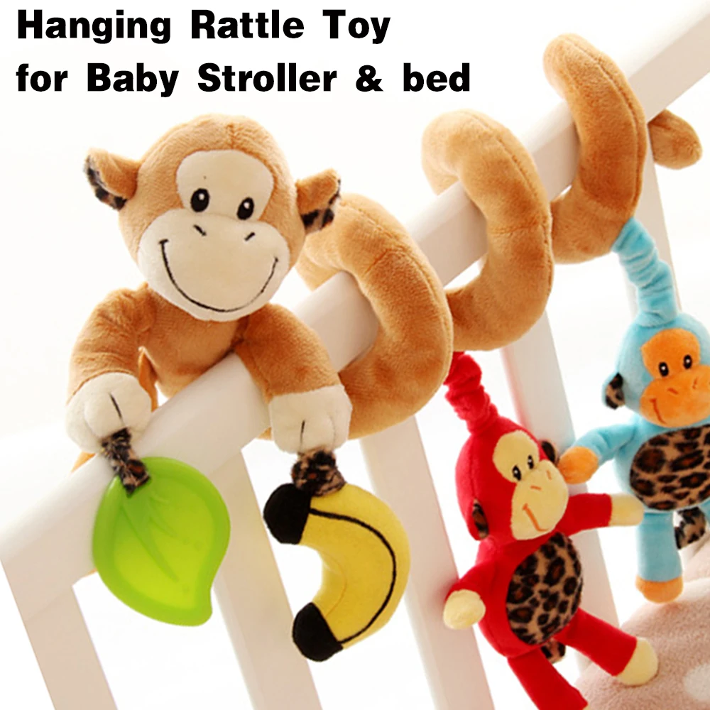 Hanging Stuffed Rattle Toy for Infant Stroller Baby Crib Carriage Prams ...