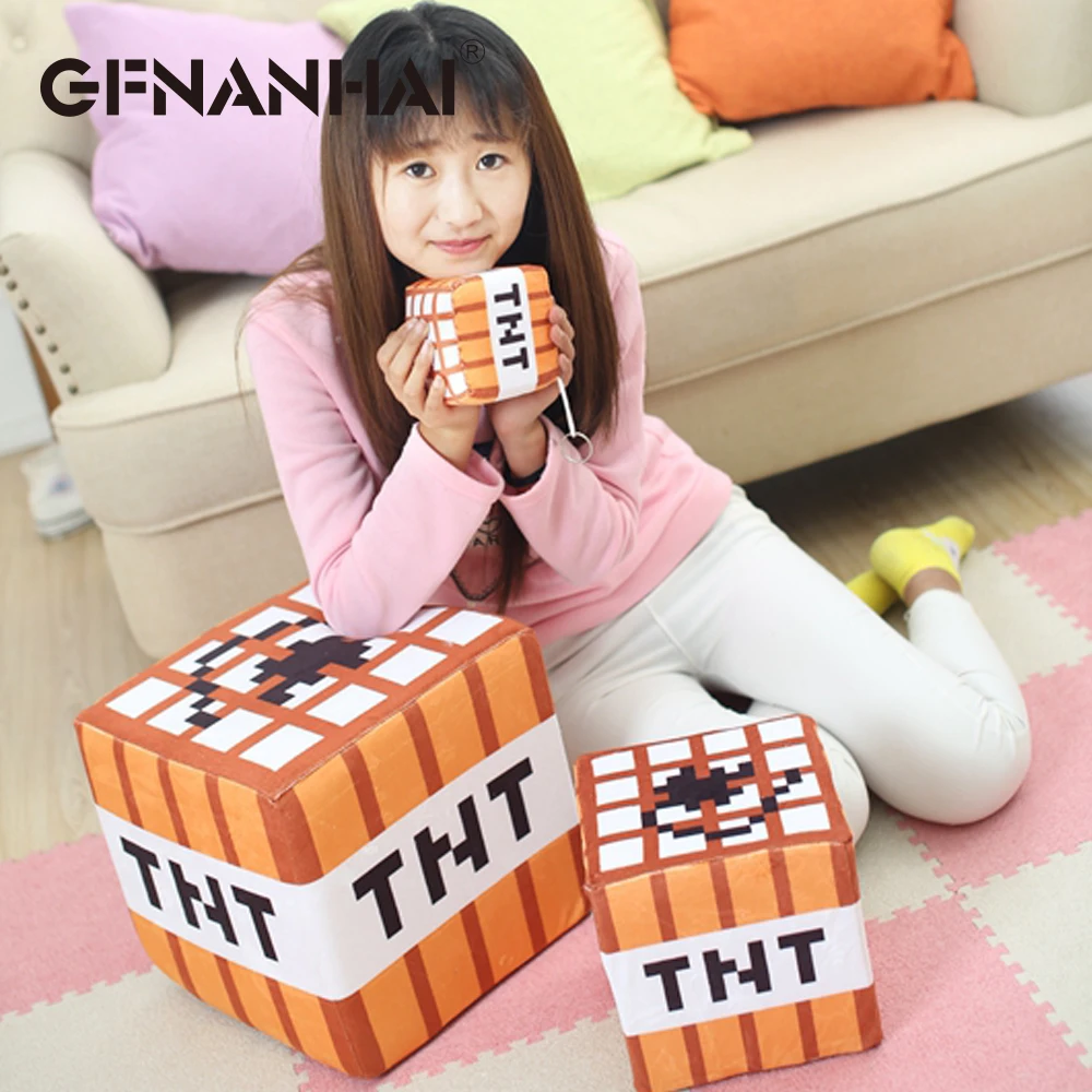 1pc 20cm Cartoon Game Minecraft TNT Bomb Plush Toy Stuffed Keychain ...
