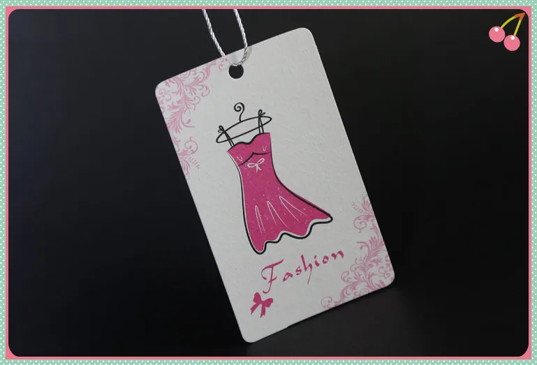 200pcs 5.4*9cm "Fashion" Paper Printed Clothes Tag Ladies Garment Hang ...