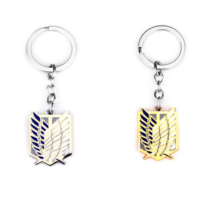 Anime Attack on Titan Keychain Eren Jaeger Keyring Mikasa Ackerman Key ...