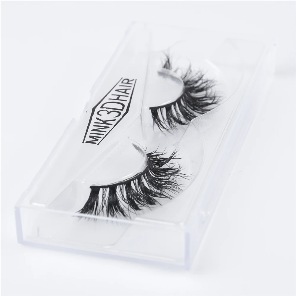 1 Pair Black Luxurious 3D False Eyelashes Popular 100% Siberian Mink ...
