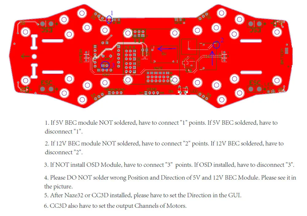 Power Distribution PCB Board PDB w/ 5V 12V BEC Micro mini OSD for ...