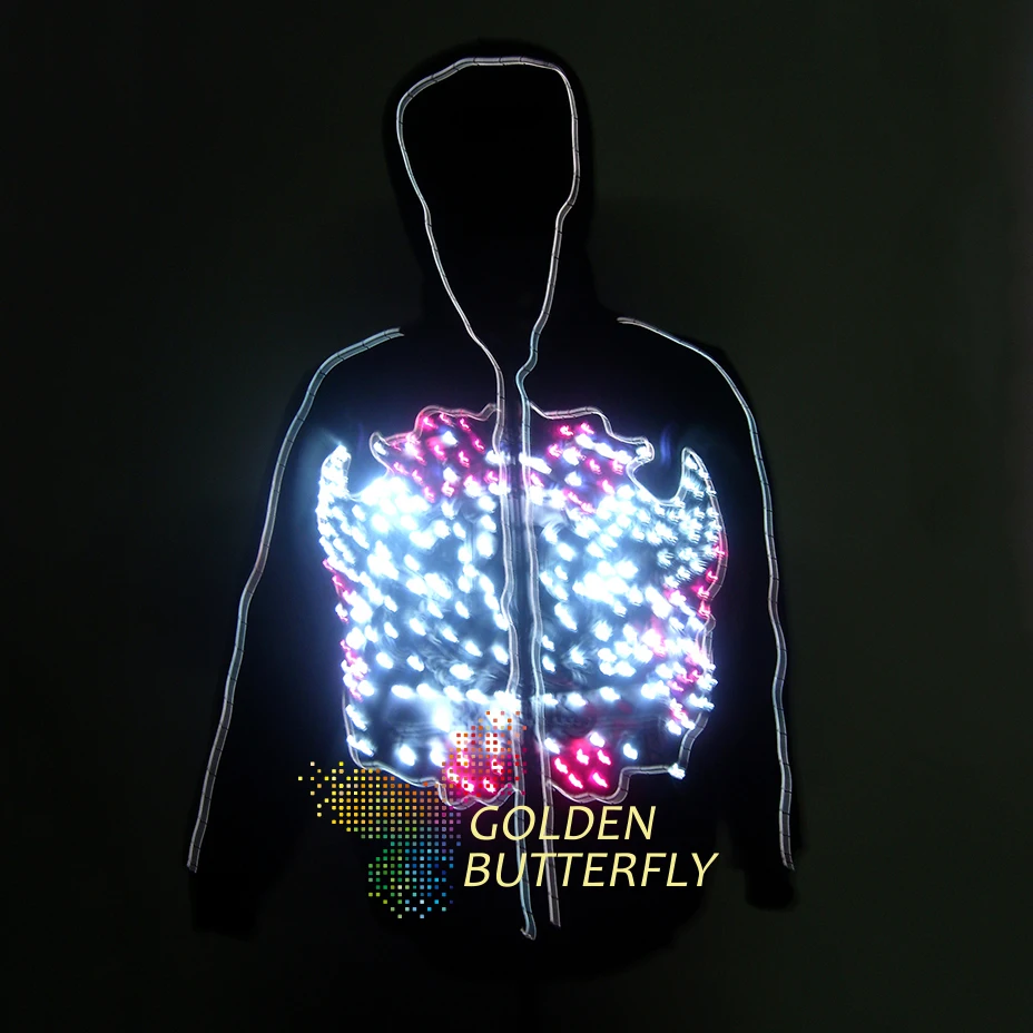 LED Clothing Luminous Suits Glowing Hoodies Dance Costumes Men Luminous ...