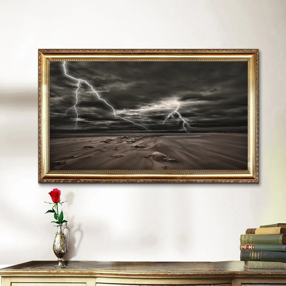 spray paint thunder and lightning Painting on linen room decoration ...