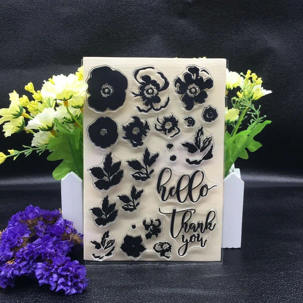 Flower stamp Clear Stamp for Scrapbooking Transparent Silicone Rubber ...