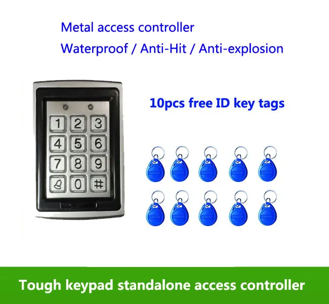 Metal Waterproof Access Control 125K RFID Card Reader Keypad,standalone ...
