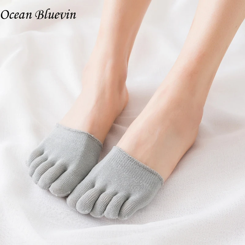 Hot Womens Ice Silk Quality Half foot Five Toe Socks Spring Summer Thin ...