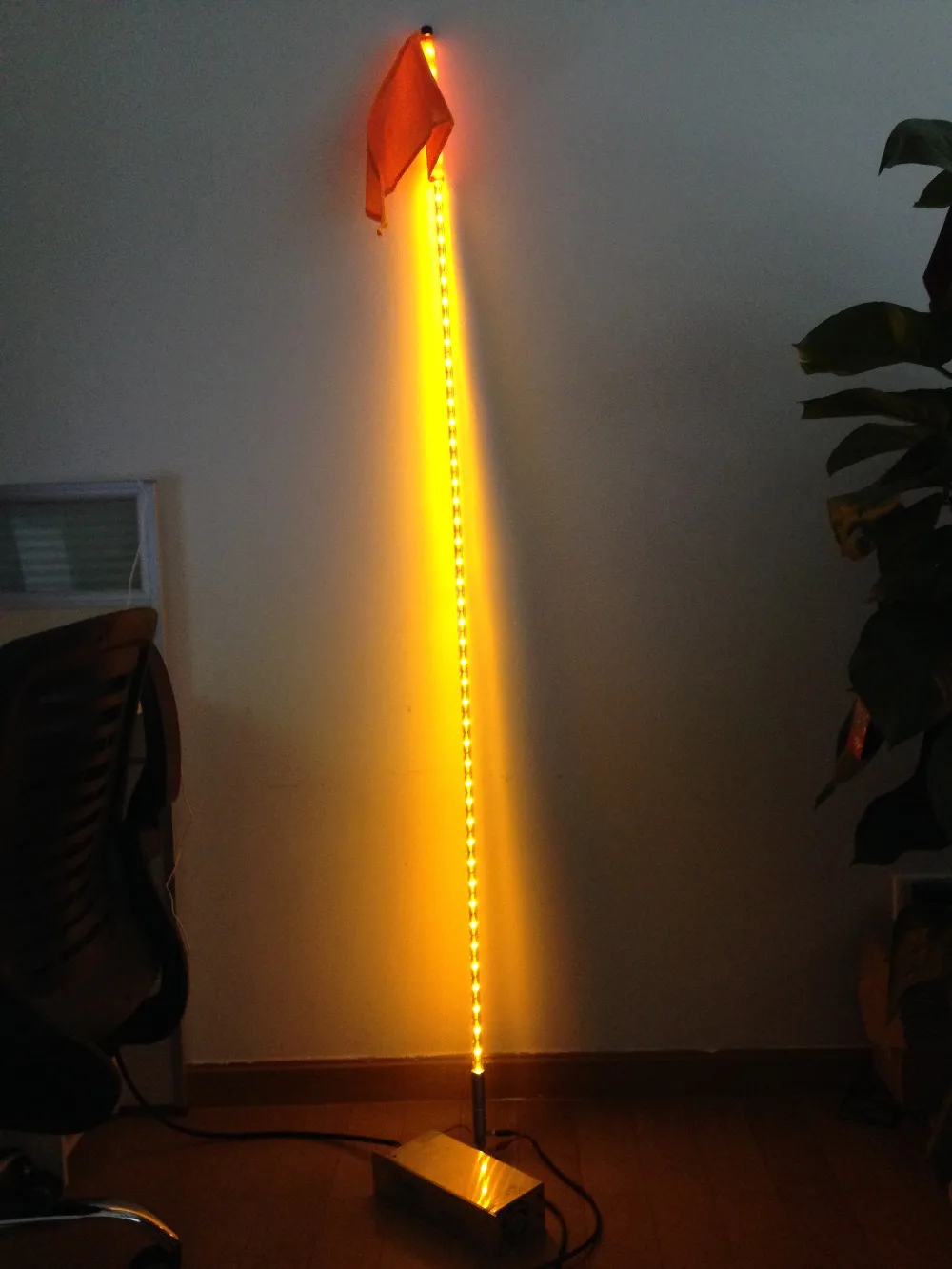 5FT-Orange-LED-Lighted-Whips-Single-Color-LED-Safety-Light-Flag-Poles ...