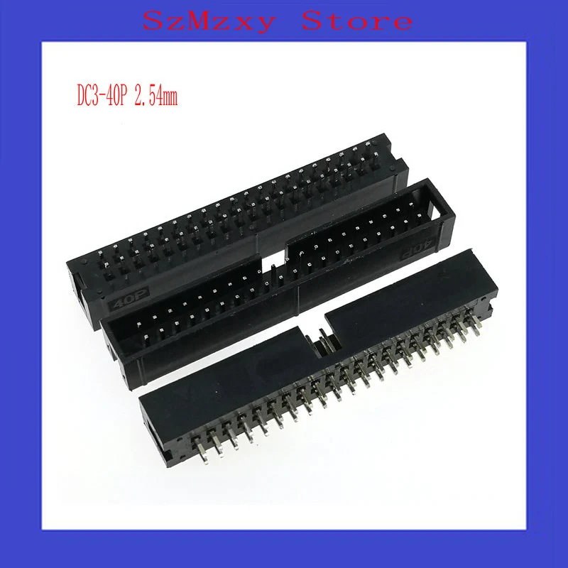 10PCS 2.54mm 간단한 경적 소켓 커넥터 PCB IDC DC3 40P 2x20p 40PIN|idc socket connector|idc connector4 pin ...