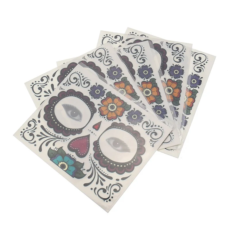 Waterproof Facial Makeup Sticker Special Face Tattoo Day of The Dead ...