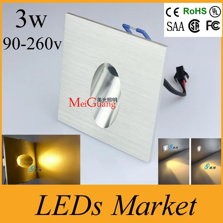 Indoor Led Recessed Stair Light Lamp Dimmable Led Wall Light Step Light ...