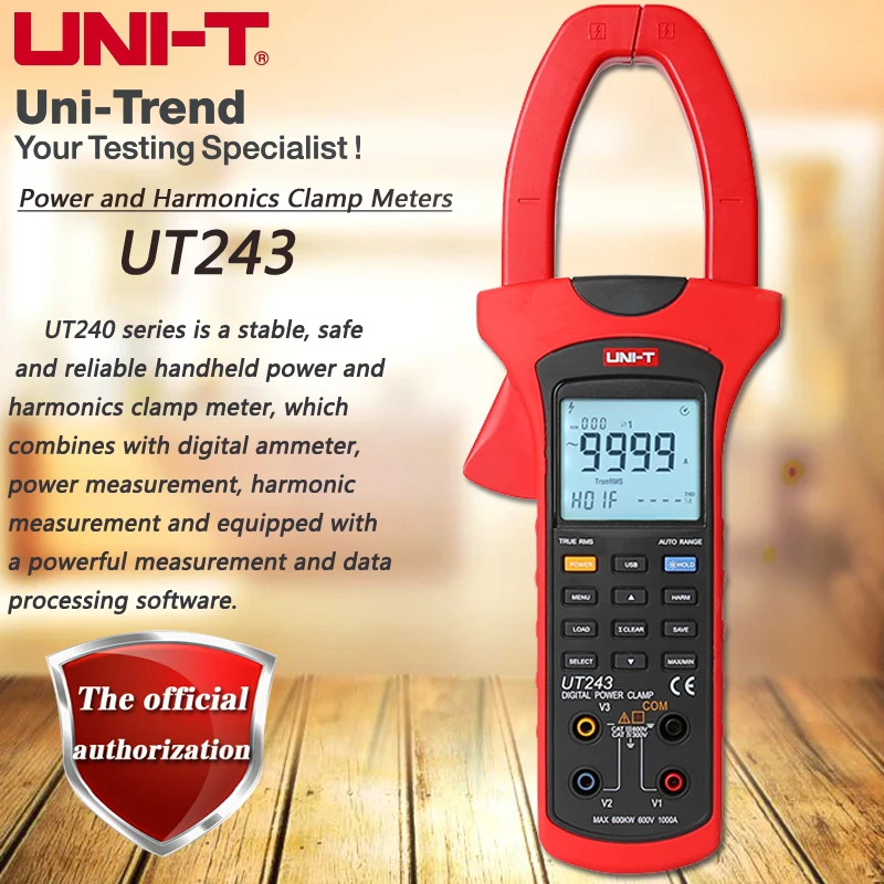 UNI T UT243 Clamped Harmonics Power Meter, 1000A True RMS Ammeter ... UNI T UT243 Clamped Harmonics Power Meter, 1000A True RMS Ammeter ...