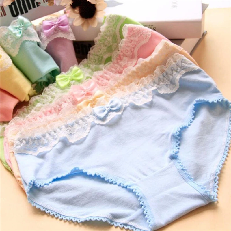 2019 Niñas Ropa interior bragas arco Braguita cintura baja joven ...