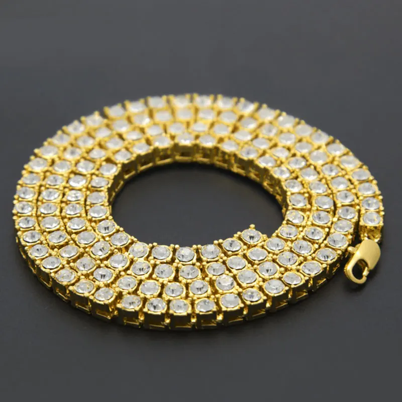 Mens Hip Hop Jewelry Bling Bling Single Row Of Rhinestones Chains ...