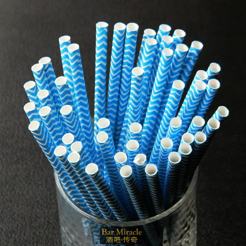 25pcs-lot-19-3cm-Blue-stripe-straw-paper-straw-multicolour-suckpipe-art ...