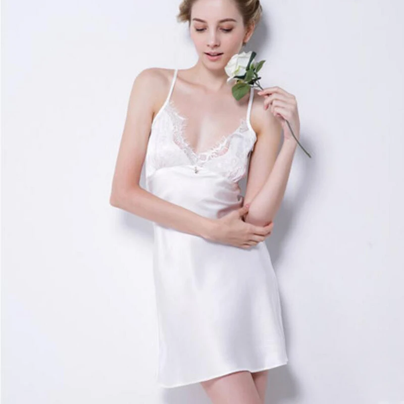 Brand Sexy Women Nightwear Mini Nightgowns Tempatation Deep V Straps