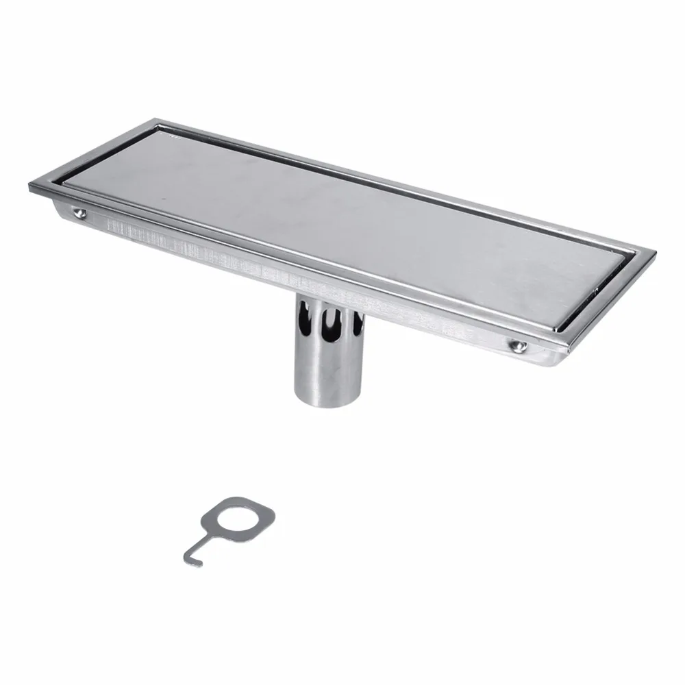 1 Set Floor Drains Stainless Steel Linear Shower Floor Drains Tile ...