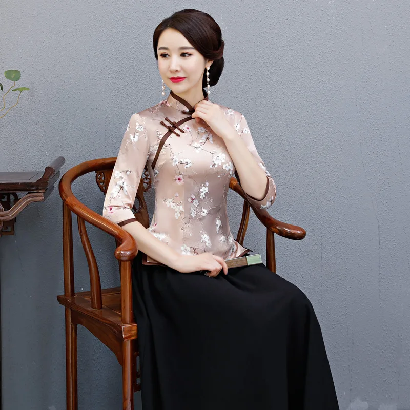 Aliexpress.com : Buy Oversize Lady Chinese Traditional Mandarin Collar ...