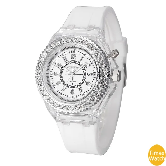2016 New Geneva Led Sport Watch Luminous Fluorescent Personality ...