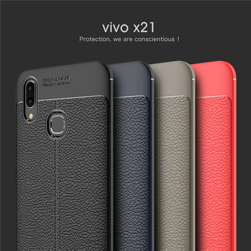 Para Vivo X21 X20 X9 X9s Plus X21i UD V9 Desgin Couro À Prova de Choque Caso TPU macio Para A ...