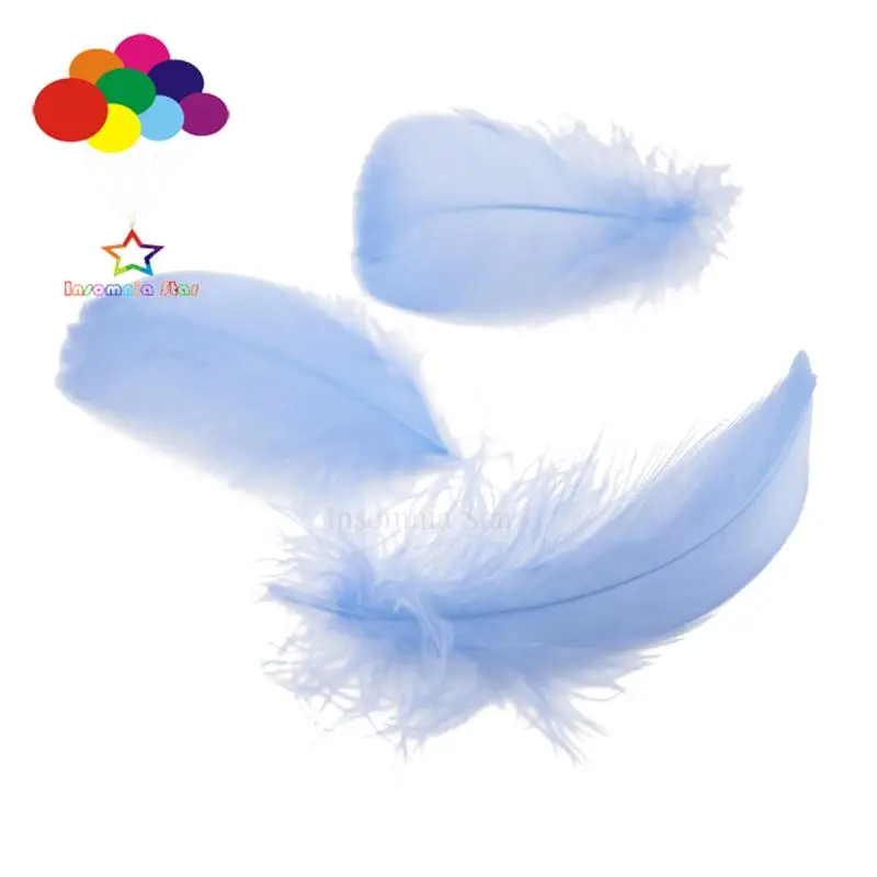 Diy 100 Pcs/lot Light Blue Goose Feather 4-7cm 1-2 Inch Stage Props ...