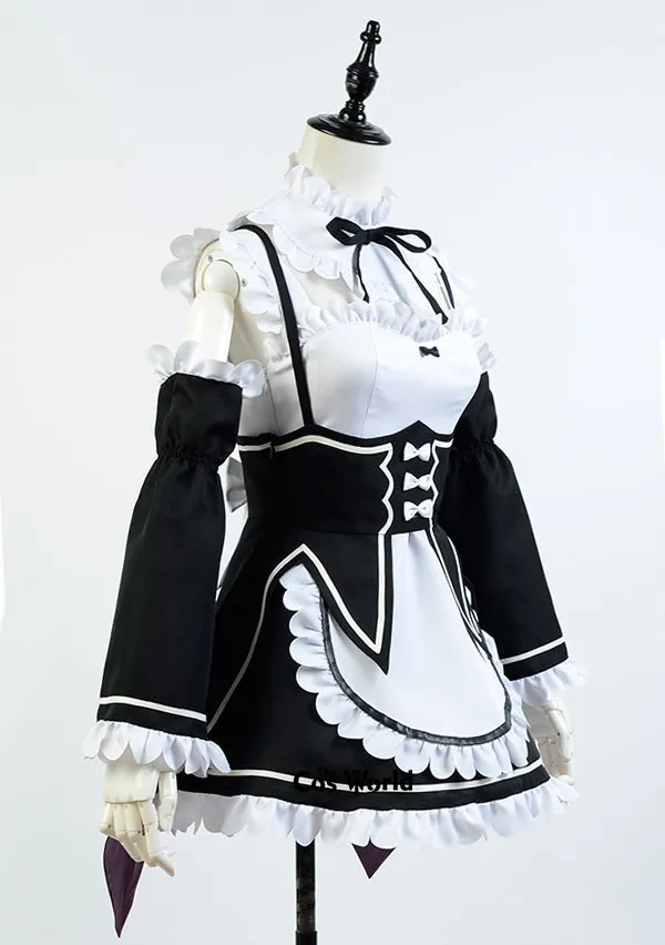 Re Zero Kara Hajimeru Isekai Seikatsu Ramu Remu Maid Apron Dress Outfit ...
